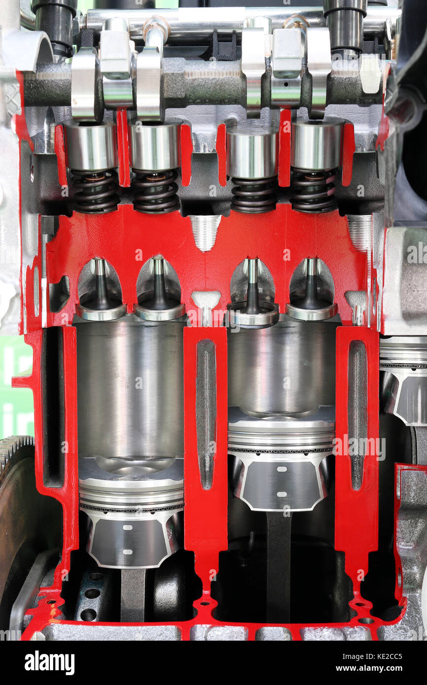Auto Motor Kolben und Ventile Stockfotografie - Alamy