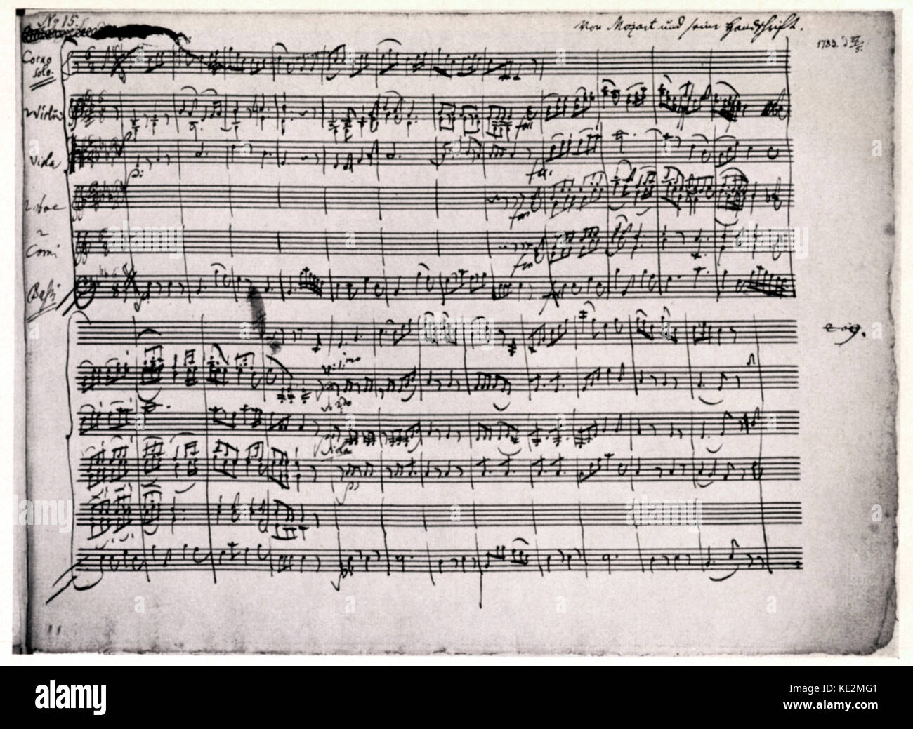 Mozart Music Sheet Stockfotos und -bilder Kaufen - Alamy