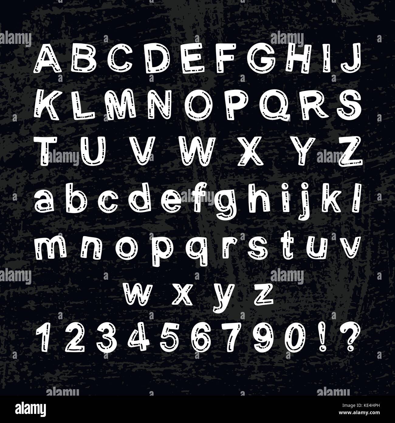 Hand gezeichnet doodle Font. cartoon Vektor Alphabet. Buchstaben ...