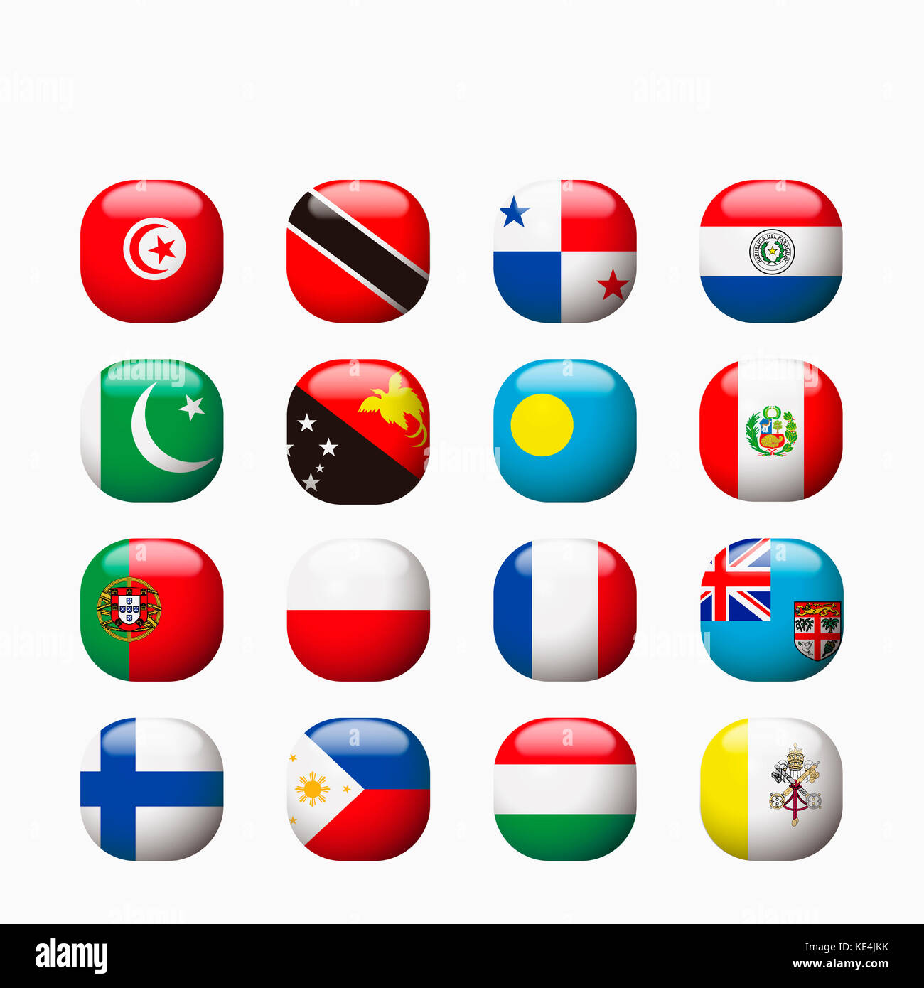 Icon Set von verschiedenen nationalen Flaggen Stockfotografie - Alamy