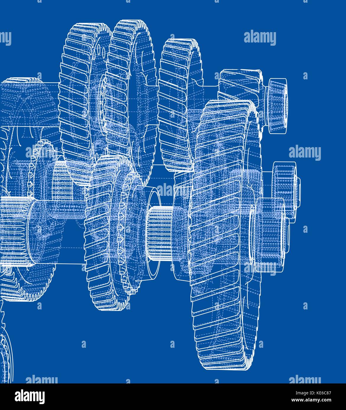 Getriebe Skizze. Vektor Stock-Vektorgrafik - Alamy