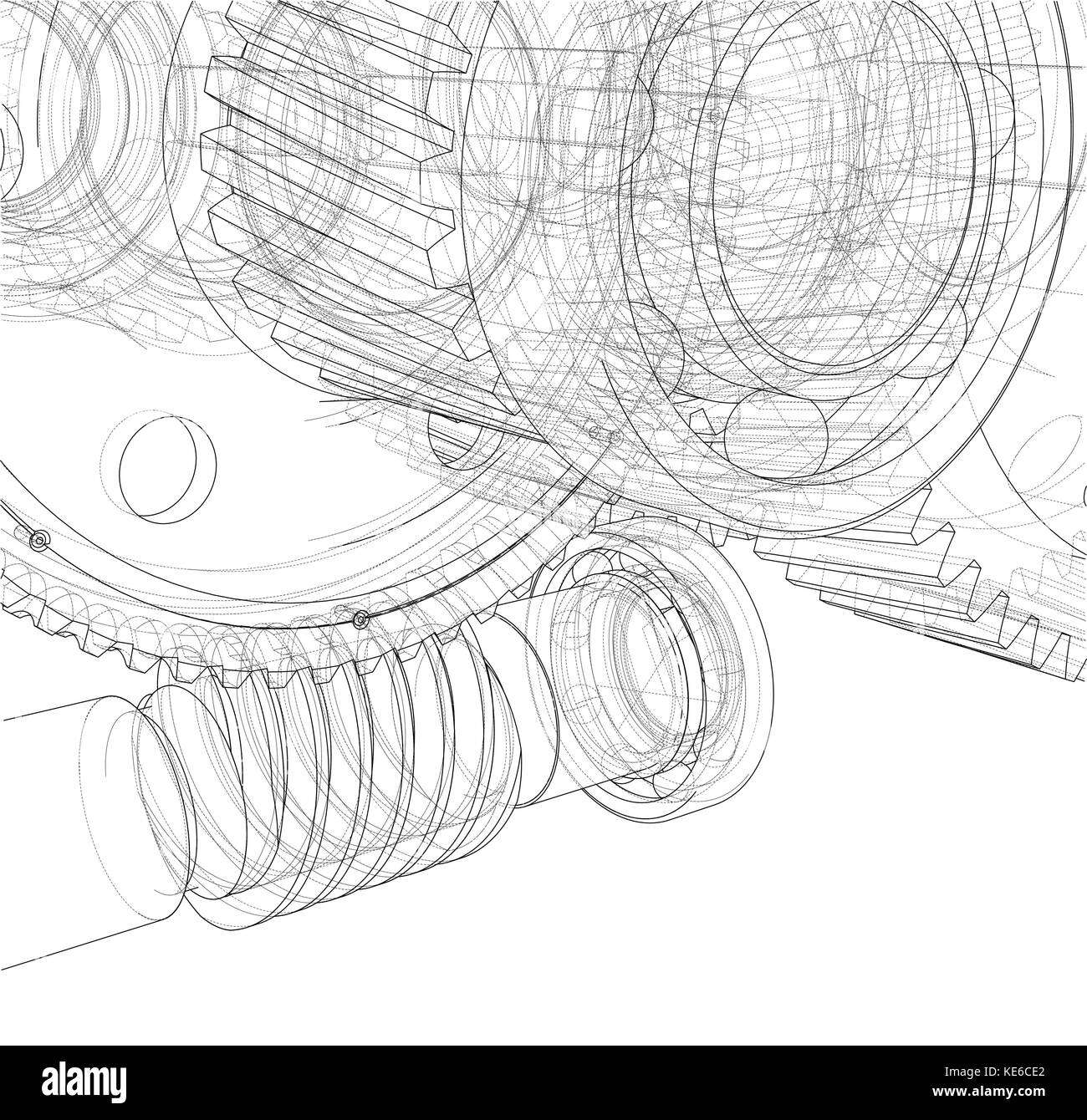 Getriebe Skizze. Vektor Stock-Vektorgrafik - Alamy