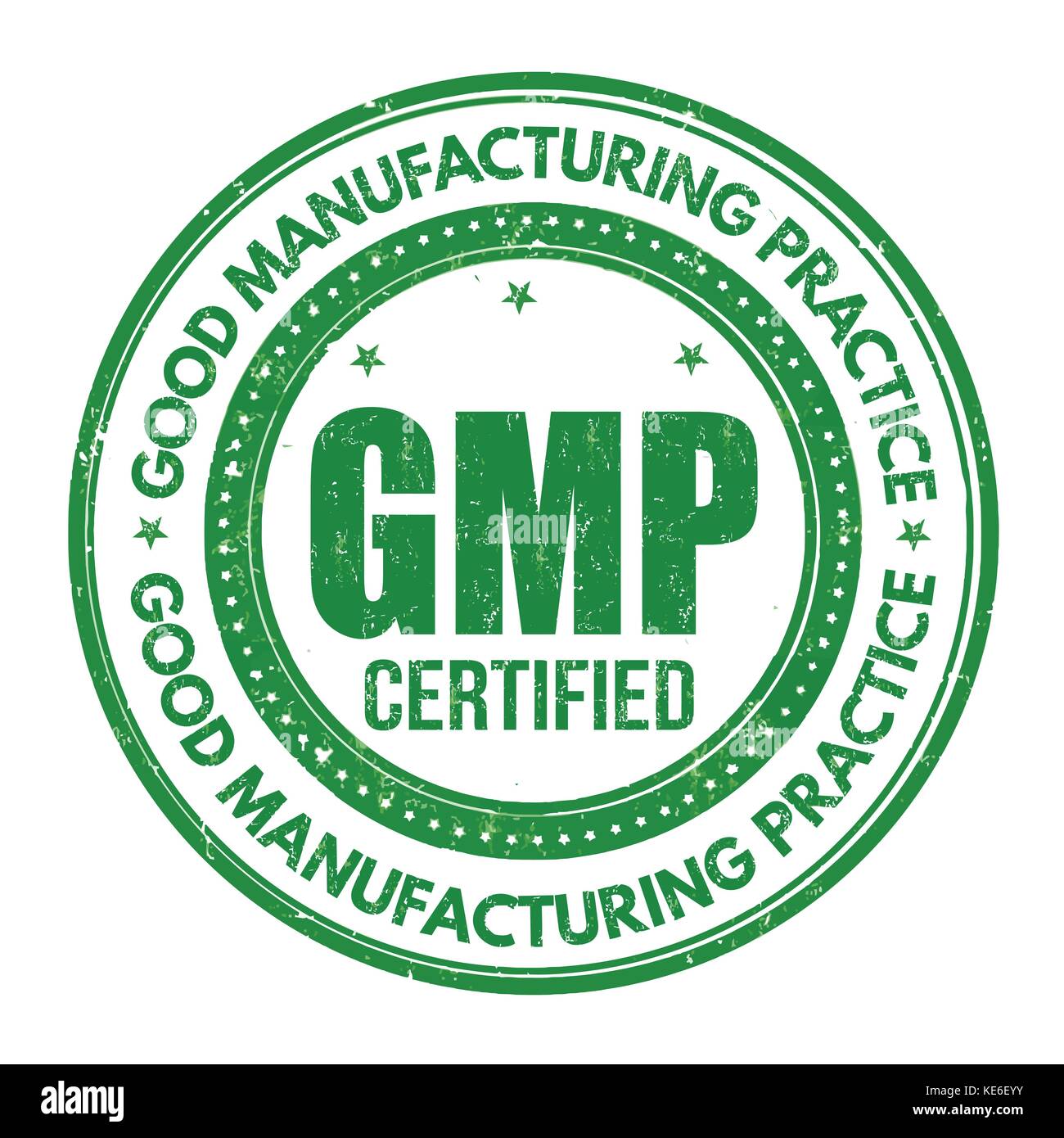 Good Manufacturing Practice (GMP) grunge Stempelabdruck auf weißem ...