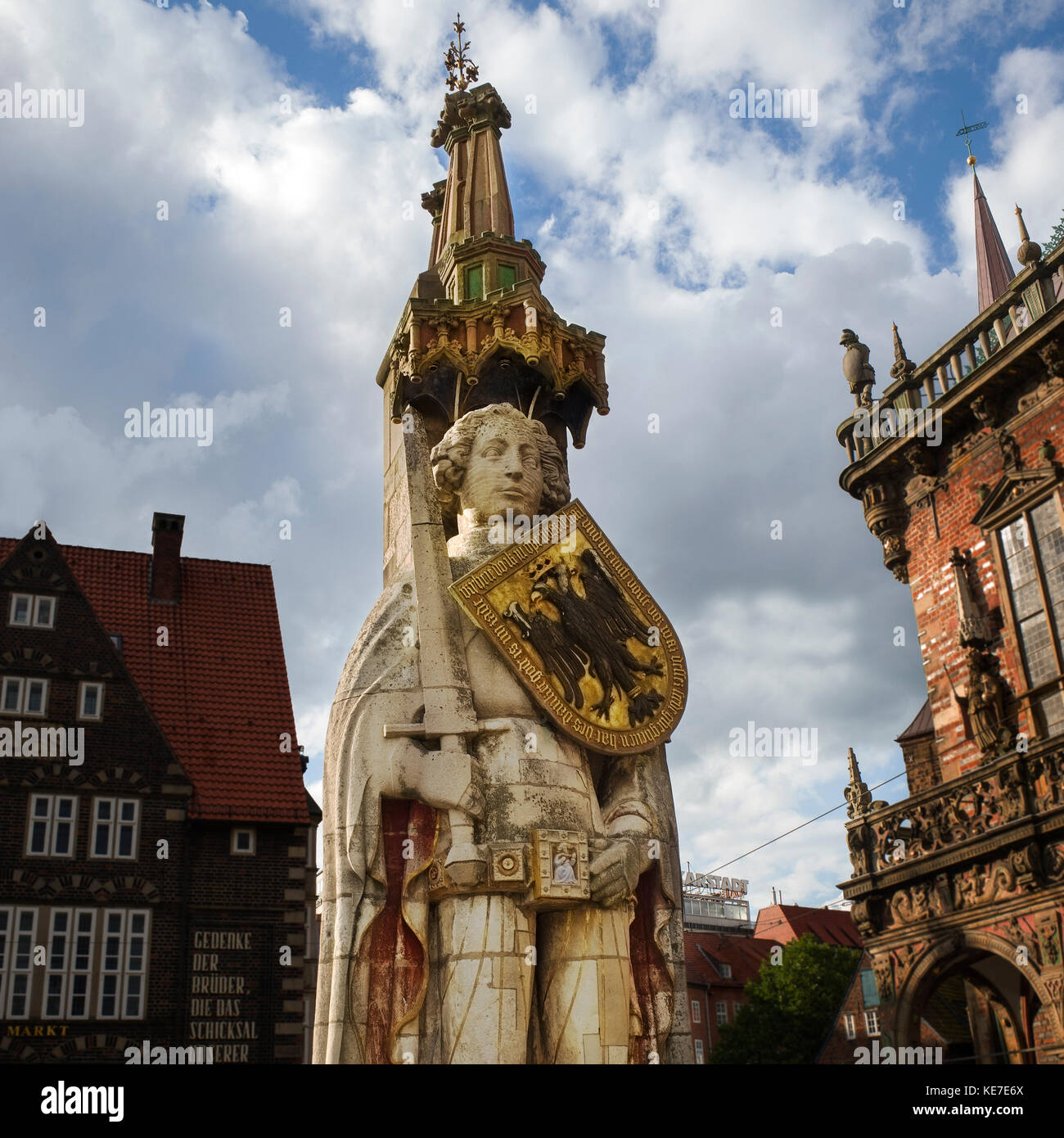 Bremer Roland, Roland-Statue auf dem Marktplatz, Bremen Stockfotografie ...
