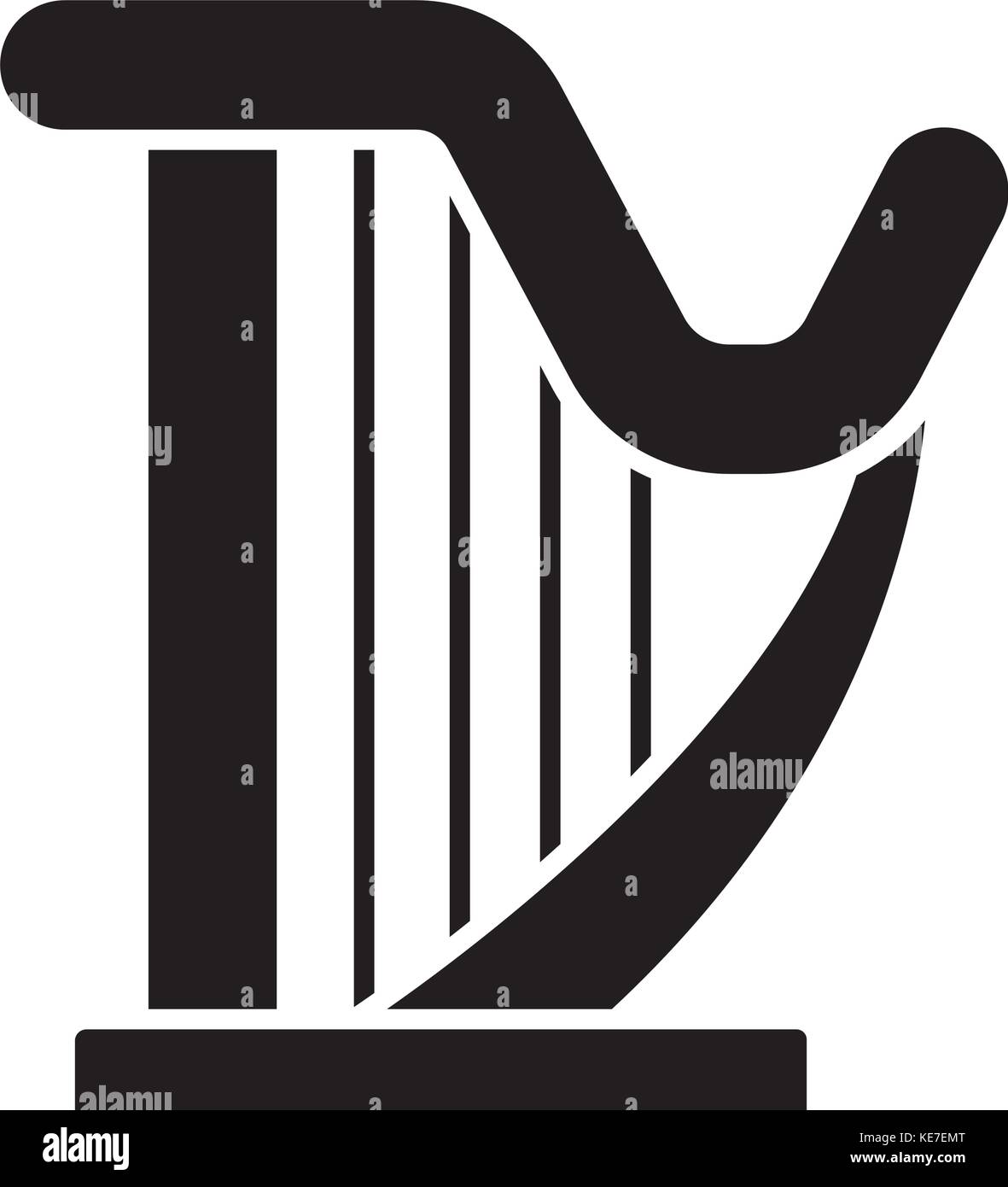 Harfe Symbol, Vector Illustration, schwarze Zeichen auf isolierten ...