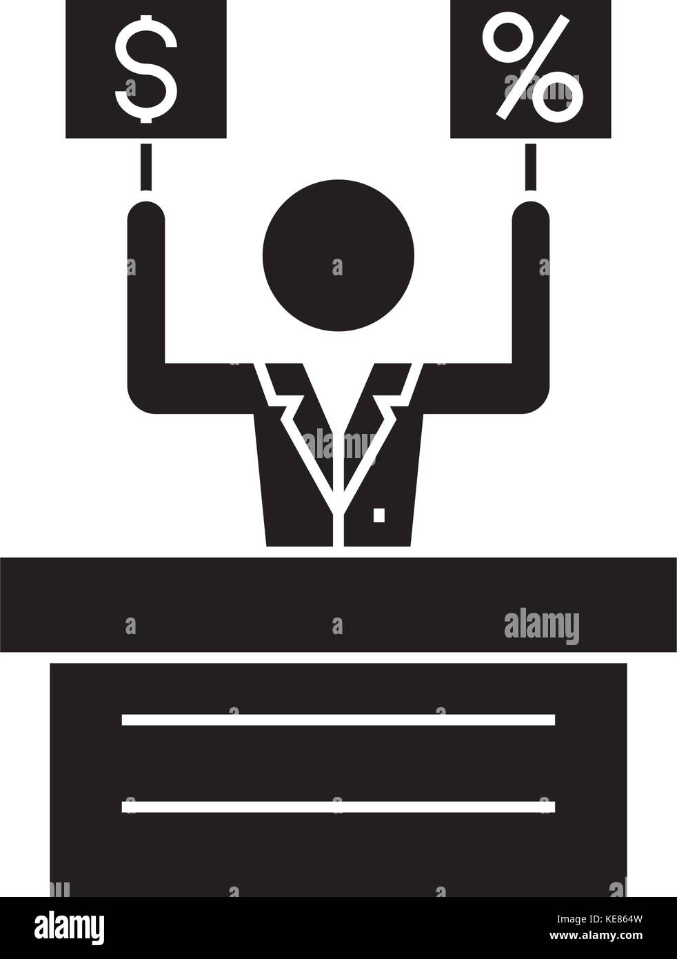 Angebot - Markt - Auktion Symbol, Vector Illustration, schwarze Zeichen ...