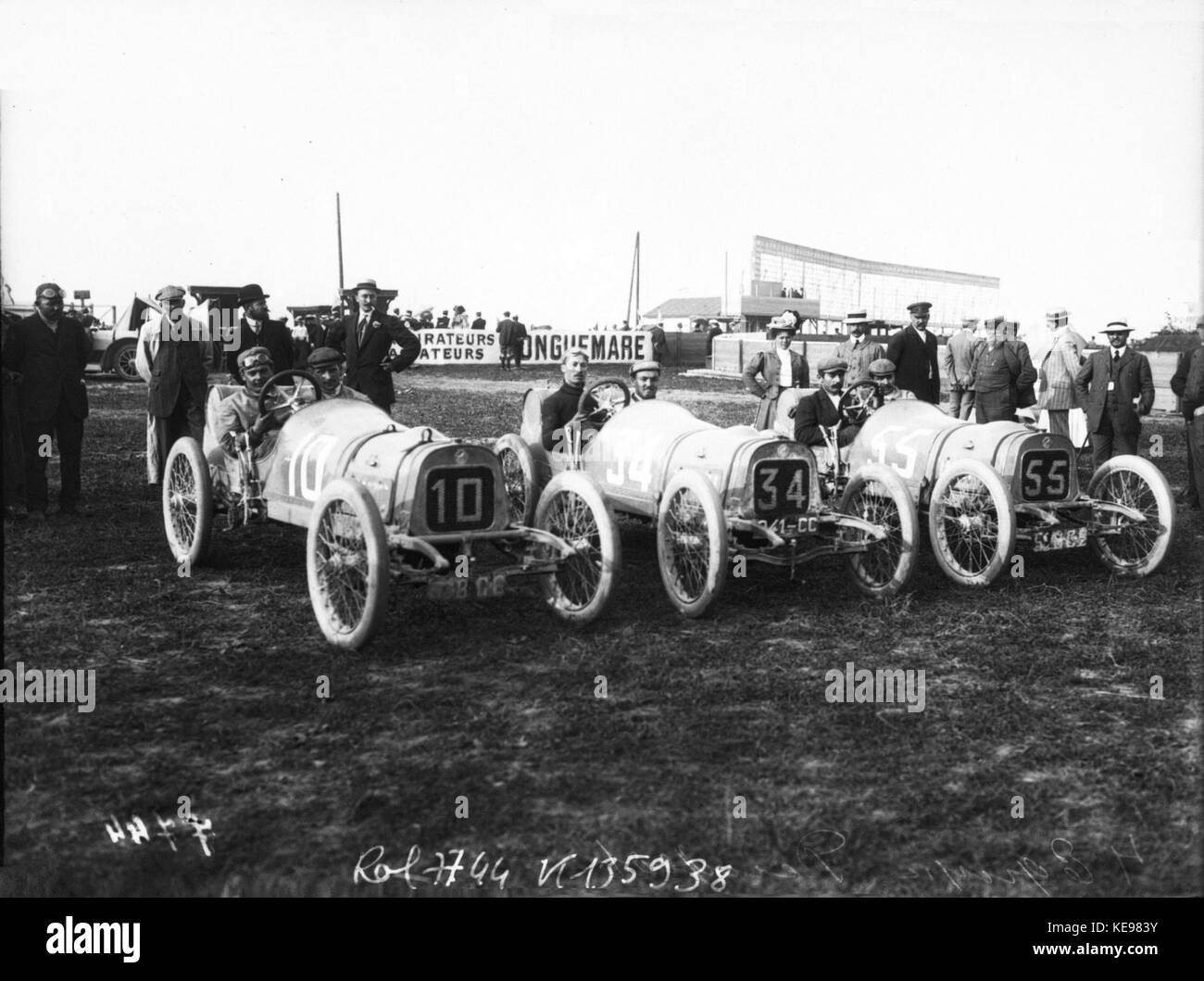 Giosue Guippone, Jules Goux und Georges Boillot in Lion Peugeot im ...