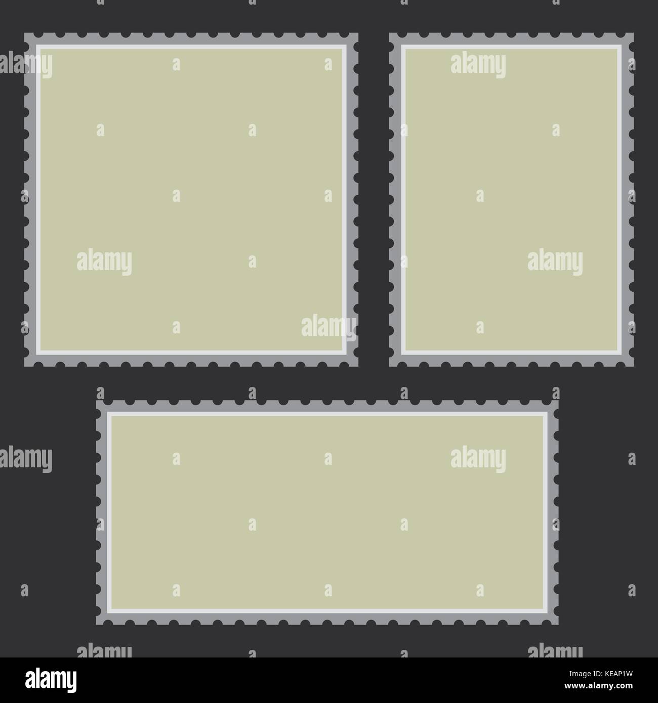 Leere post Stempel gesetzt. Leer Briefmarke. vintage Frames auf ...