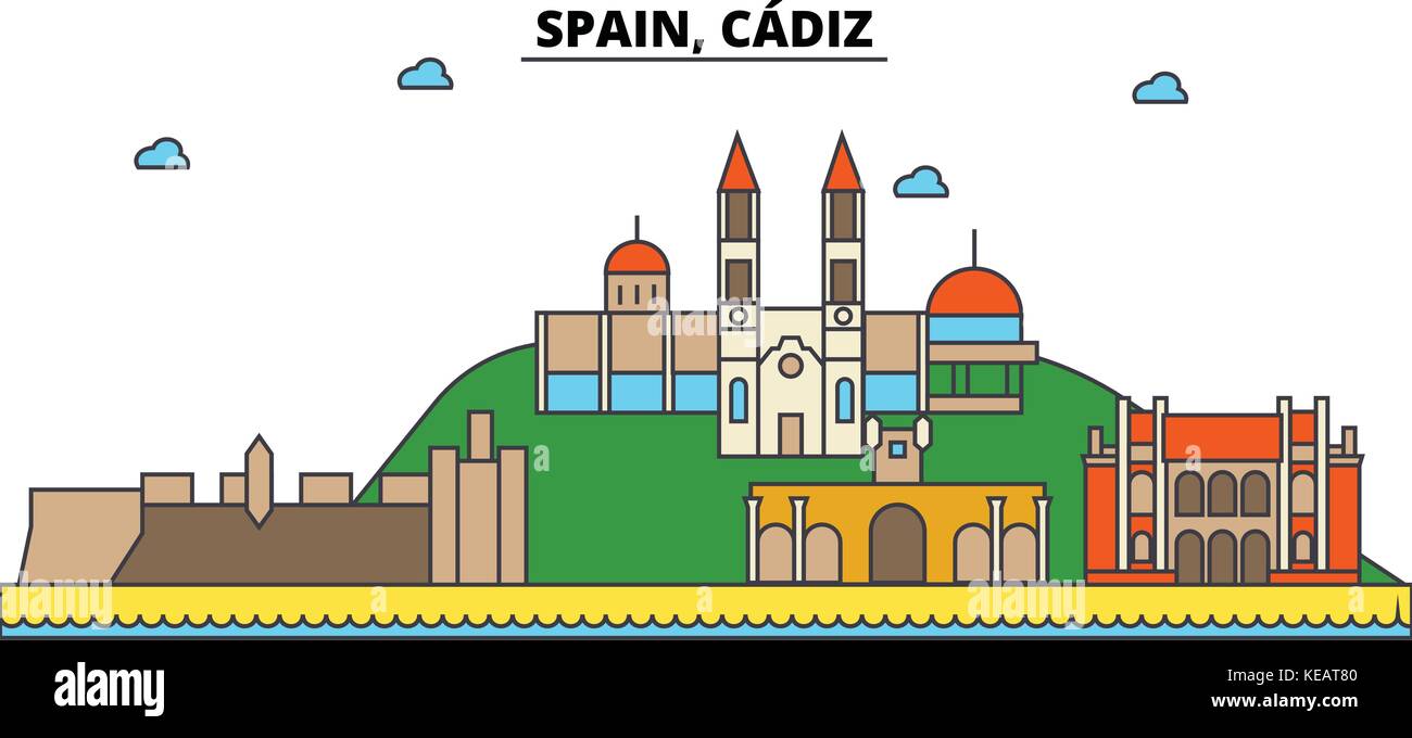 Cadiz stadtansicht Stock-Vektorgrafiken kaufen - Alamy