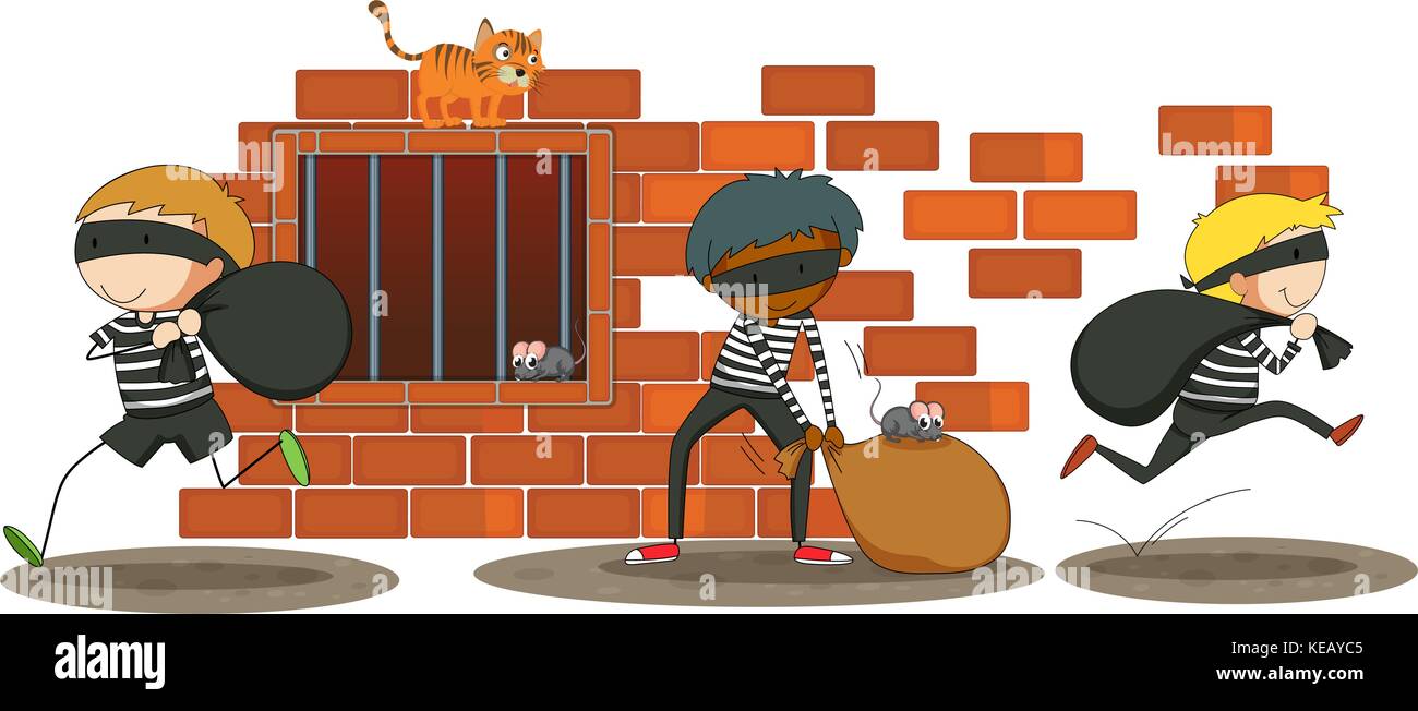 Thieves Cartoon Stockfotos und -bilder Kaufen - Alamy