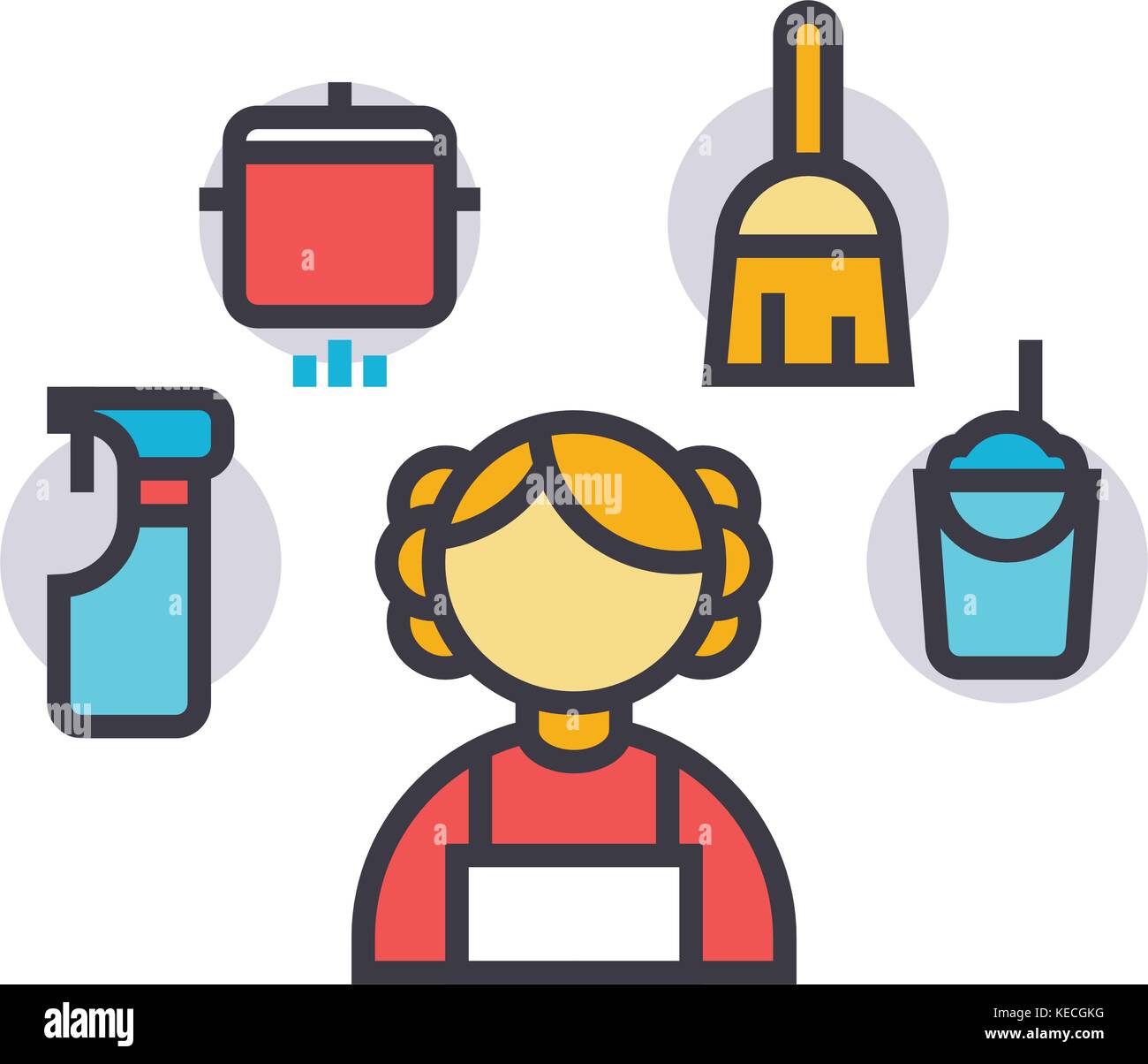 House Cleaning Icons Set Cartoon Stockfotos und -bilder Kaufen - Alamy