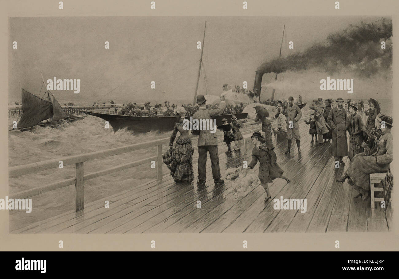 Die Jetty Trouville, photogravüre Drucken aus dem Original von Maurice ...