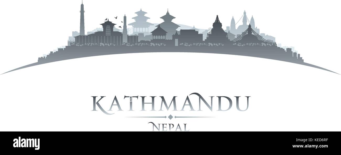 Kathmandu Nepal Skyline der Stadt Silhouette. Vector Illustration Stock ...