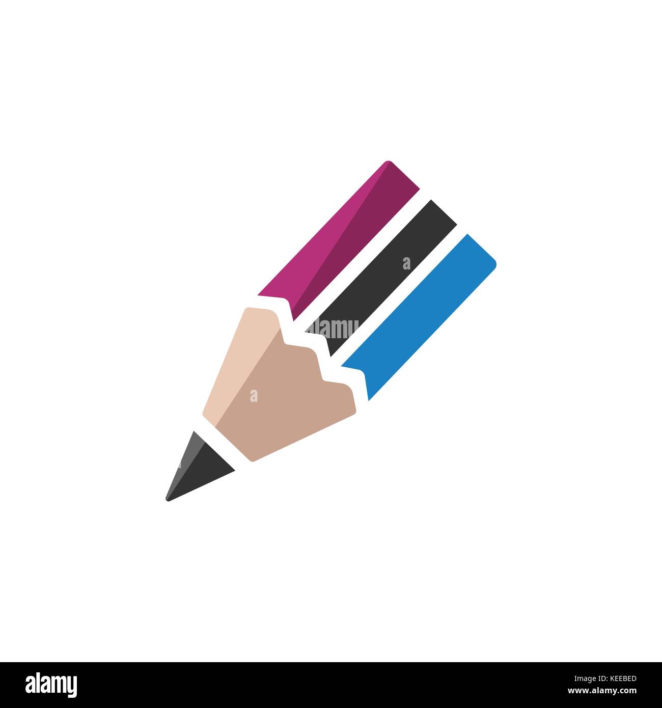 Buntstift Symbol auf weißem Hintergrund. Vector Illustration Stock ...