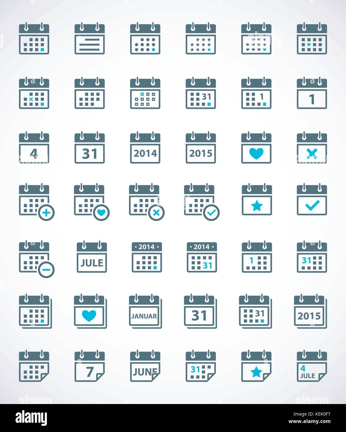 Der Kalender Symbole. vector eps Abbildung 8 Stock-Vektorgrafik - Alamy