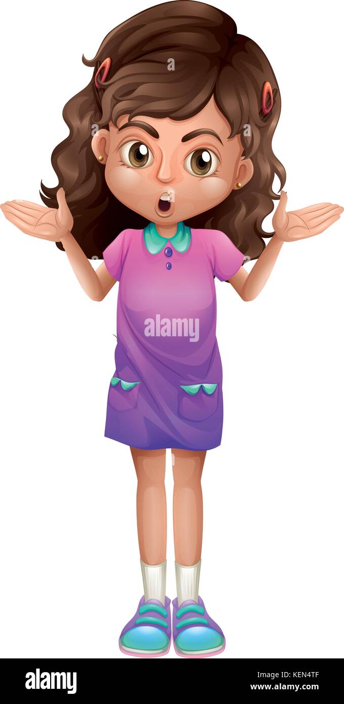 Abbildung: ein neues Kind in der Schule sprechen auf weißem Hintergrund ...