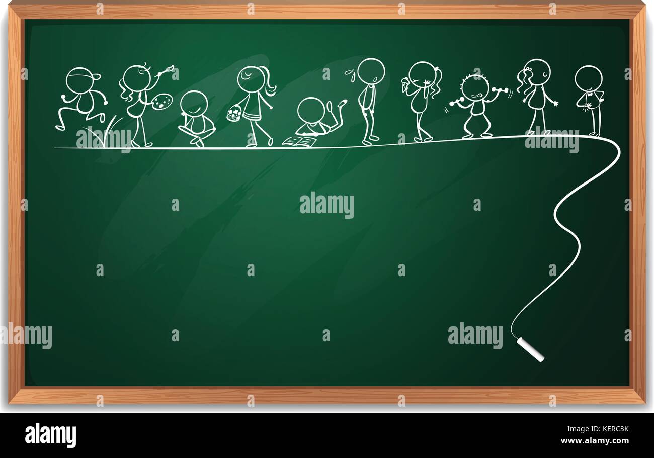 Abbildung: eine Tafel mit einem Doodle Kunst auf weißem Hintergrund ...