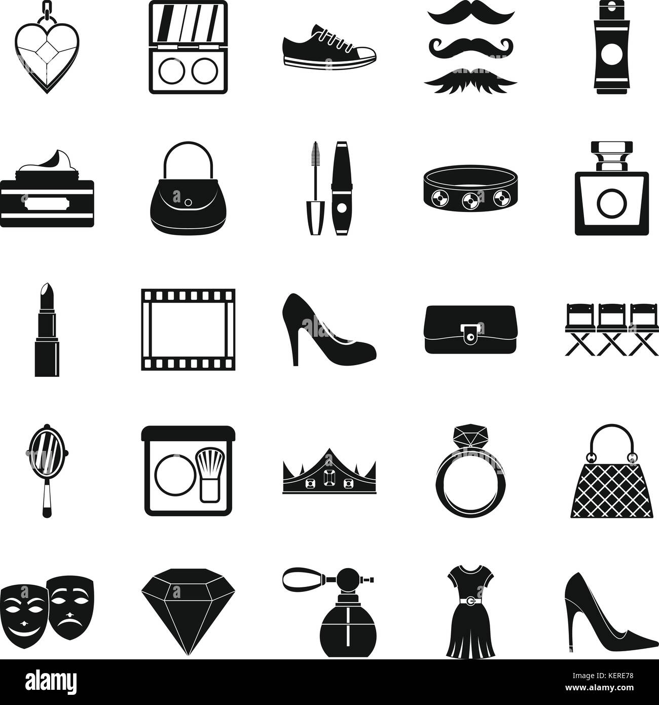 Stylist Symbole gesetzt, einfachen Stil Stock-Vektorgrafik - Alamy