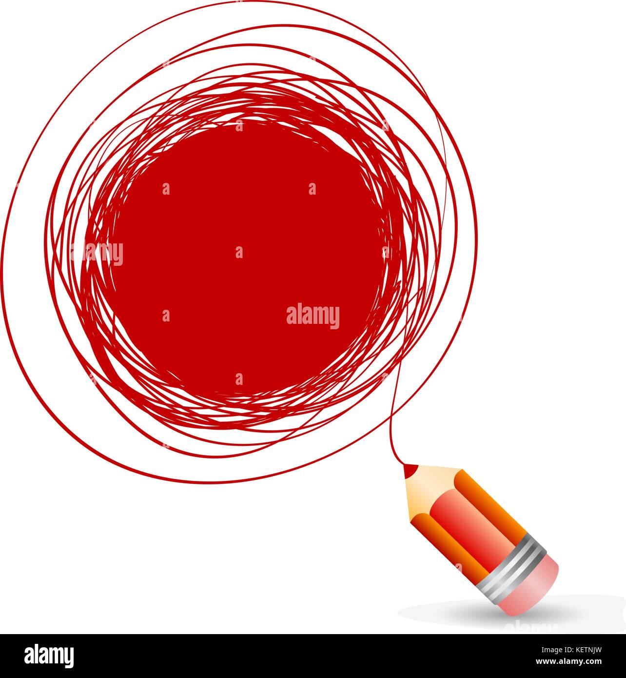 Hand gezeichnet Bubble für Text, zeichnet ein roter Stift Stock ...