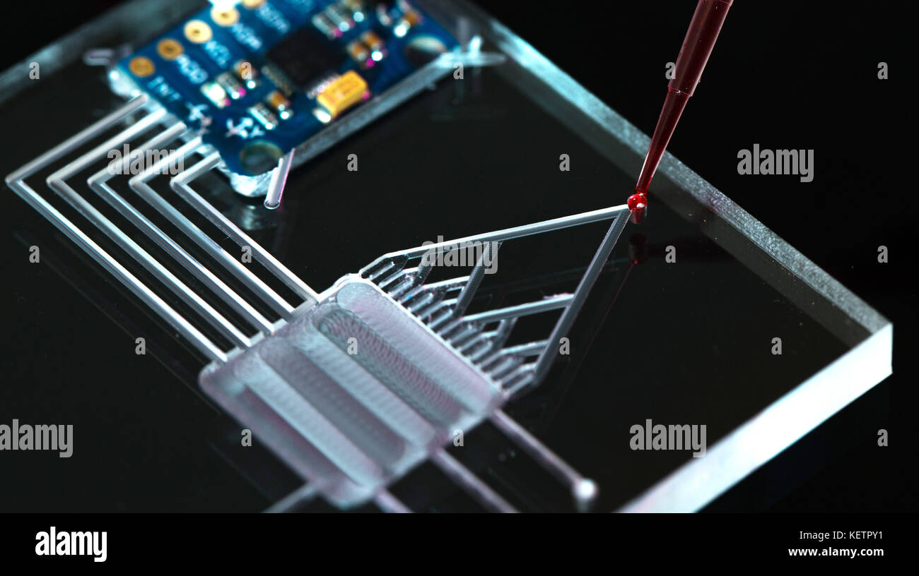 Ein Lab-on-a-Chip (LOC) ist Integration Gerät mit Labor einige ...