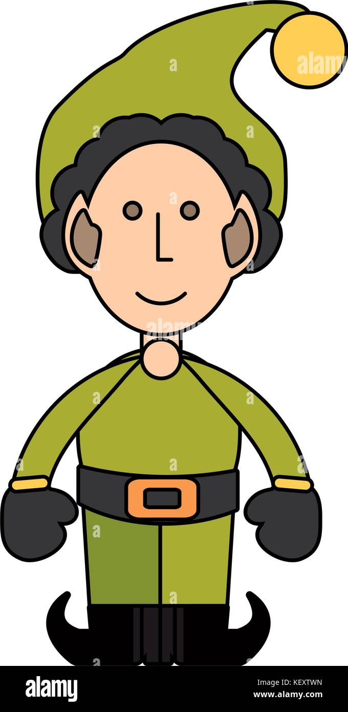 Cartoon santa Helper Symbol auf weißem Hintergrund Vector Illustration ...