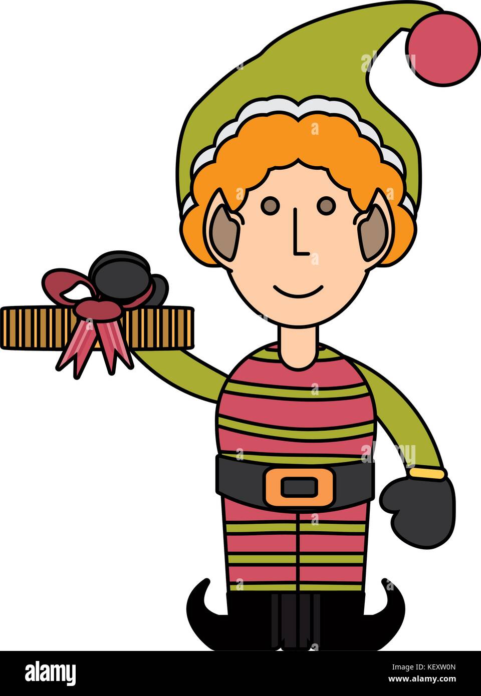 Cartoon santa Helper Symbol auf weißem Hintergrund Vector Illustration ...