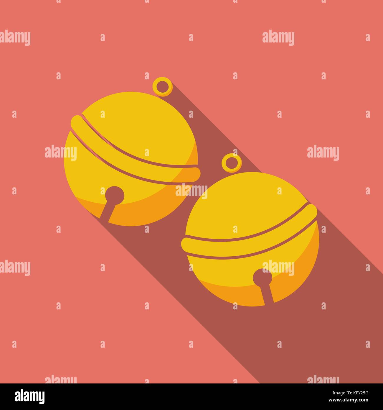 Weihnachten-Glocken-Symbol. Flache Vektor zugehörige Symbol mit langen ...