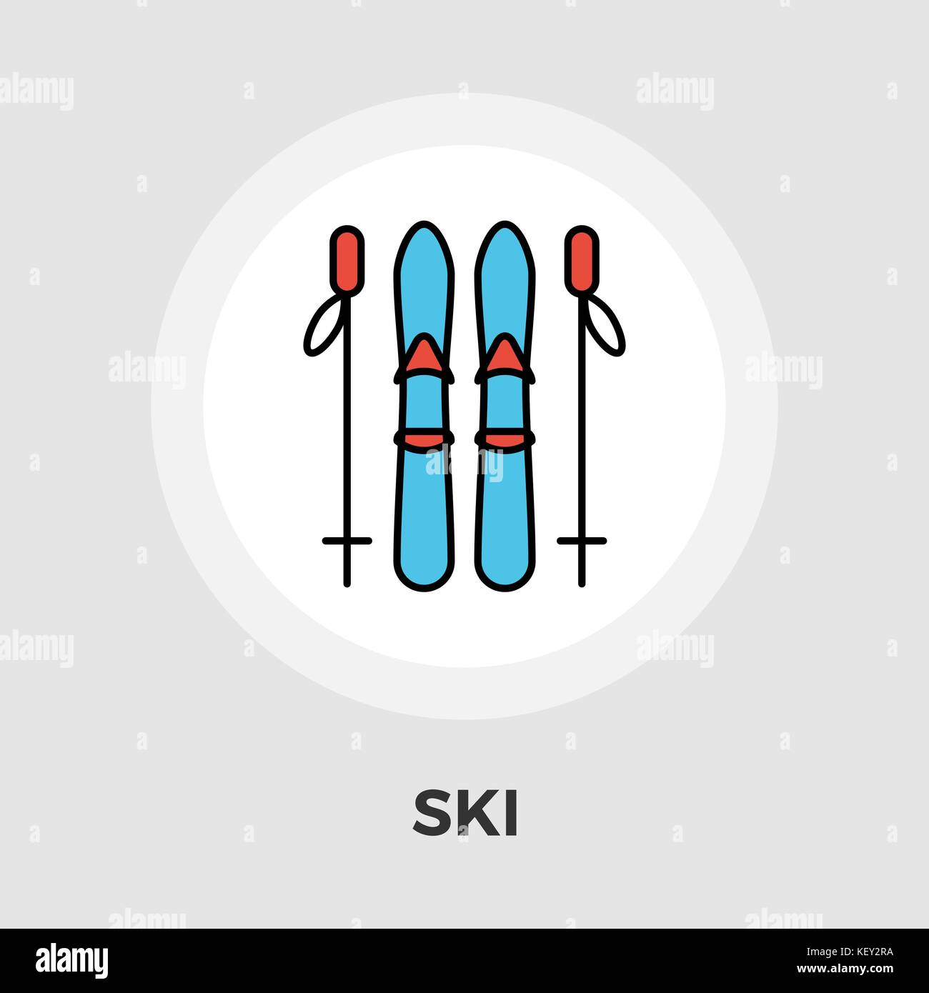 Ski-Symbol Vektor. Flach-Symbol auf dem weißen Hintergrund isoliert ...