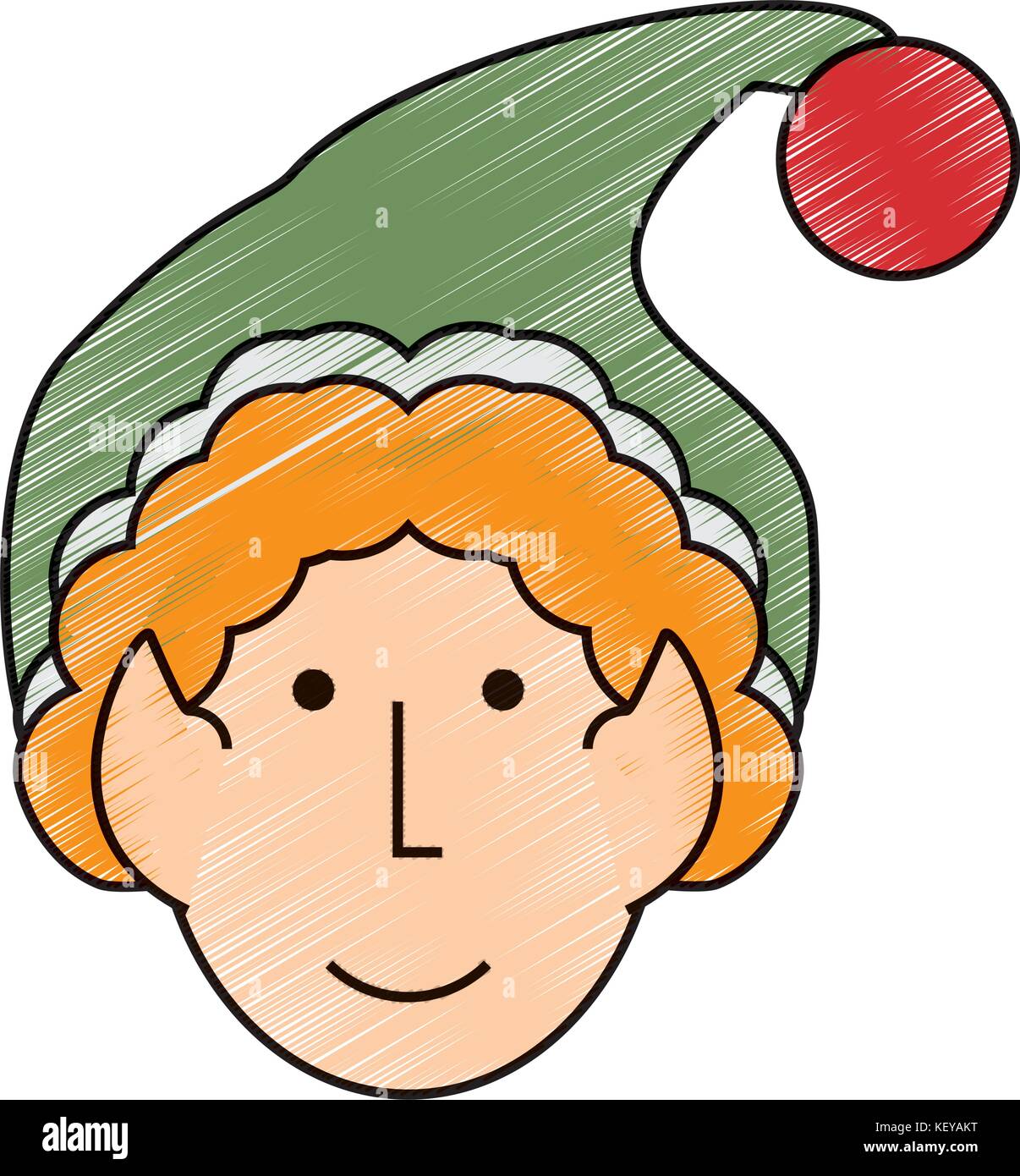 Cartoon santa Helper Symbol auf weißem Hintergrund Vector Illustration ...