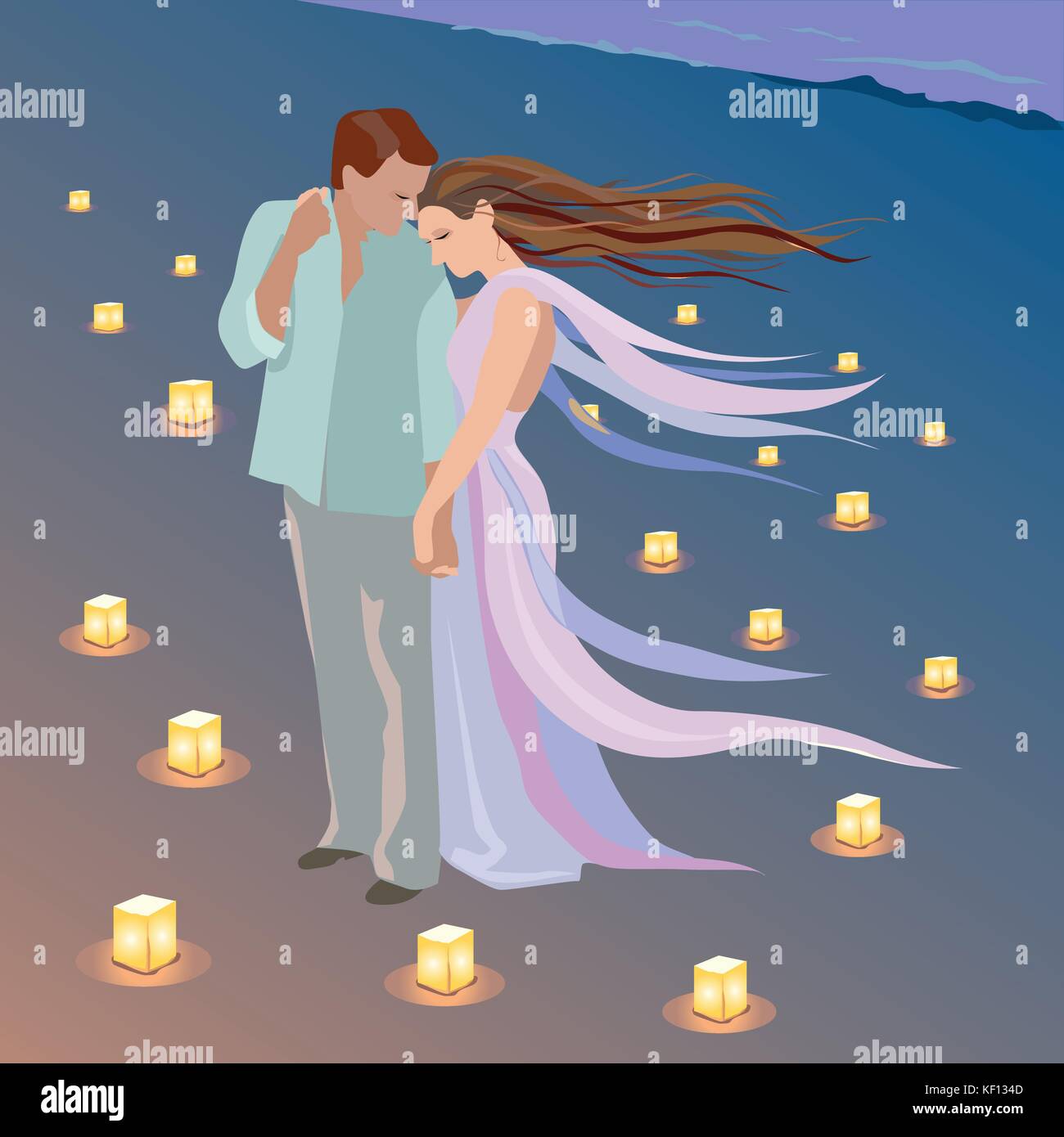 Romantik am strand Stock-Vektorgrafiken kaufen - Alamy