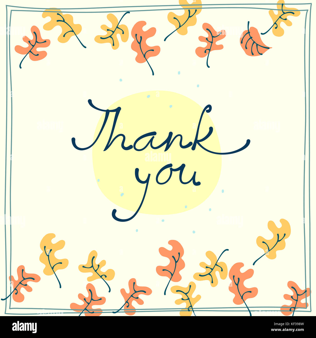 Vielen Dank card Design vorlage. Einfache Grußkarte mit fallenden ...