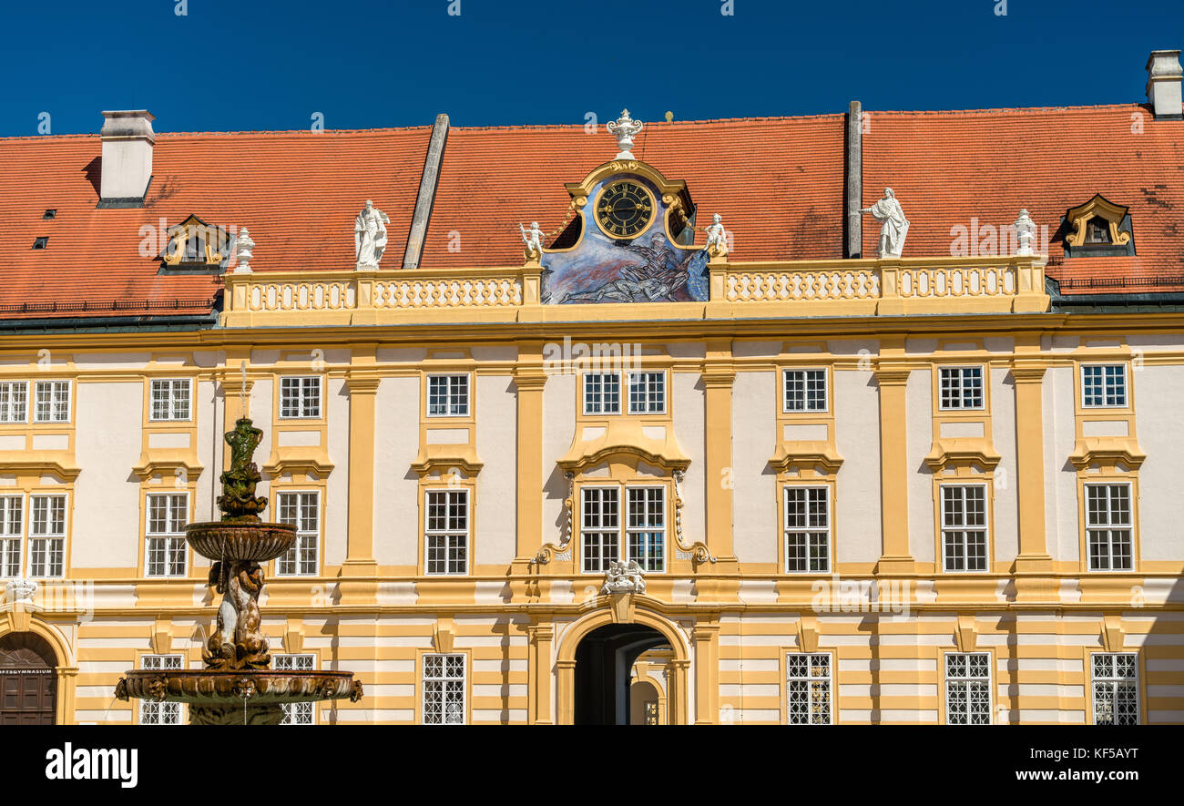 Details auf das Stift Melk, eine Benediktinerabtei in der Stadt Melk in ...