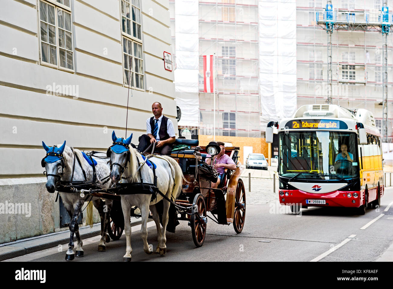 Fiaker in Wien, Österreich; Fiaker in Wien, Österreich Stockfotografie ...