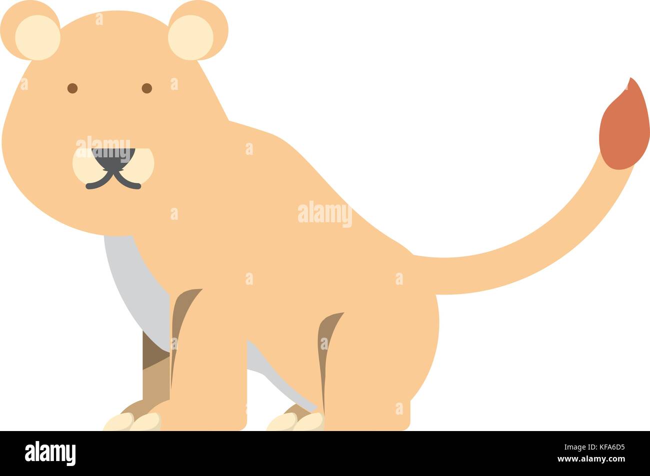 Cartoon Löwin Symbol auf weißem Hintergrund Vector Illustration Stock ...