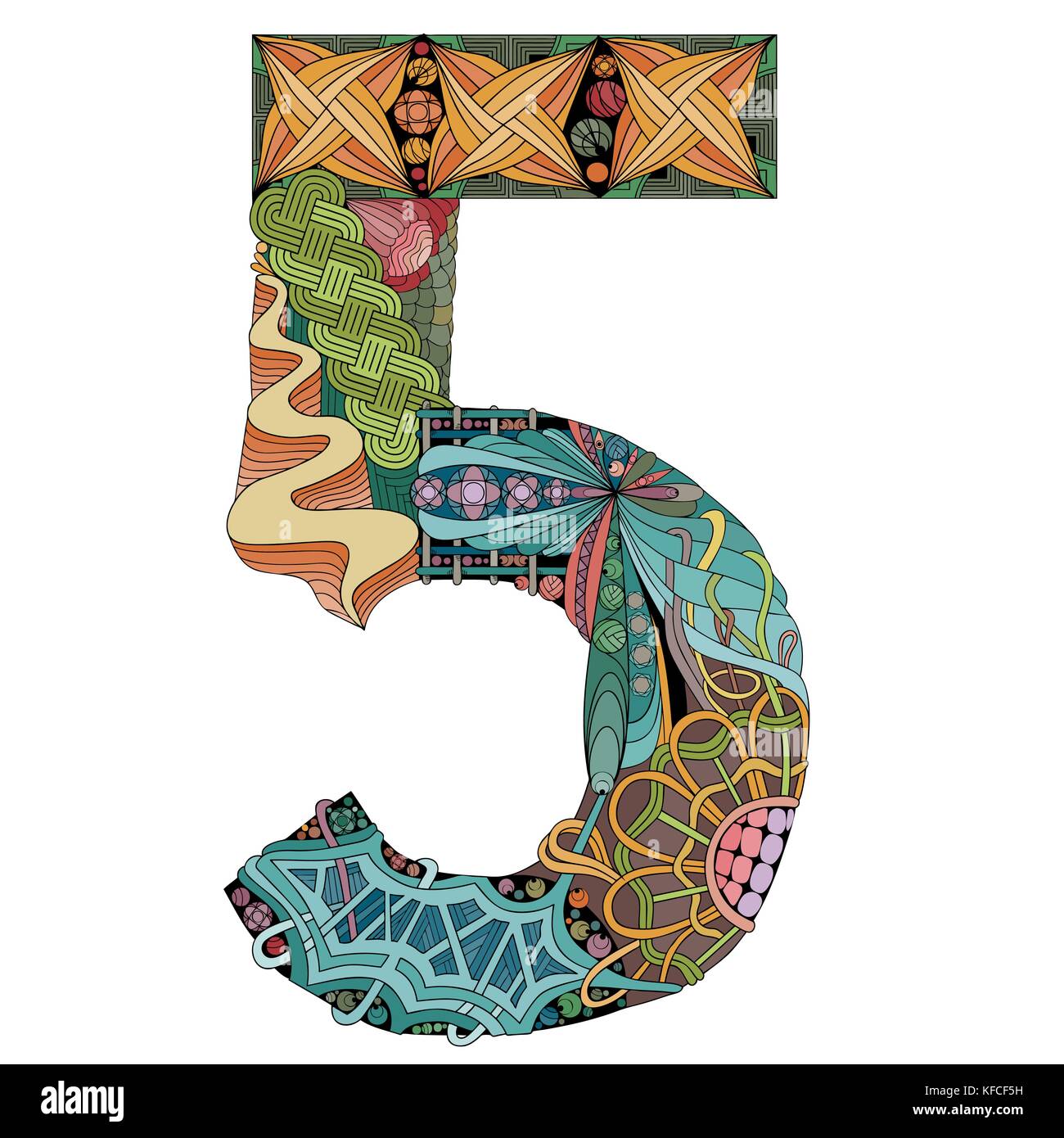 Letter Zentangle Vector Decorative Object Stockfotos & Letter Zentangle ...