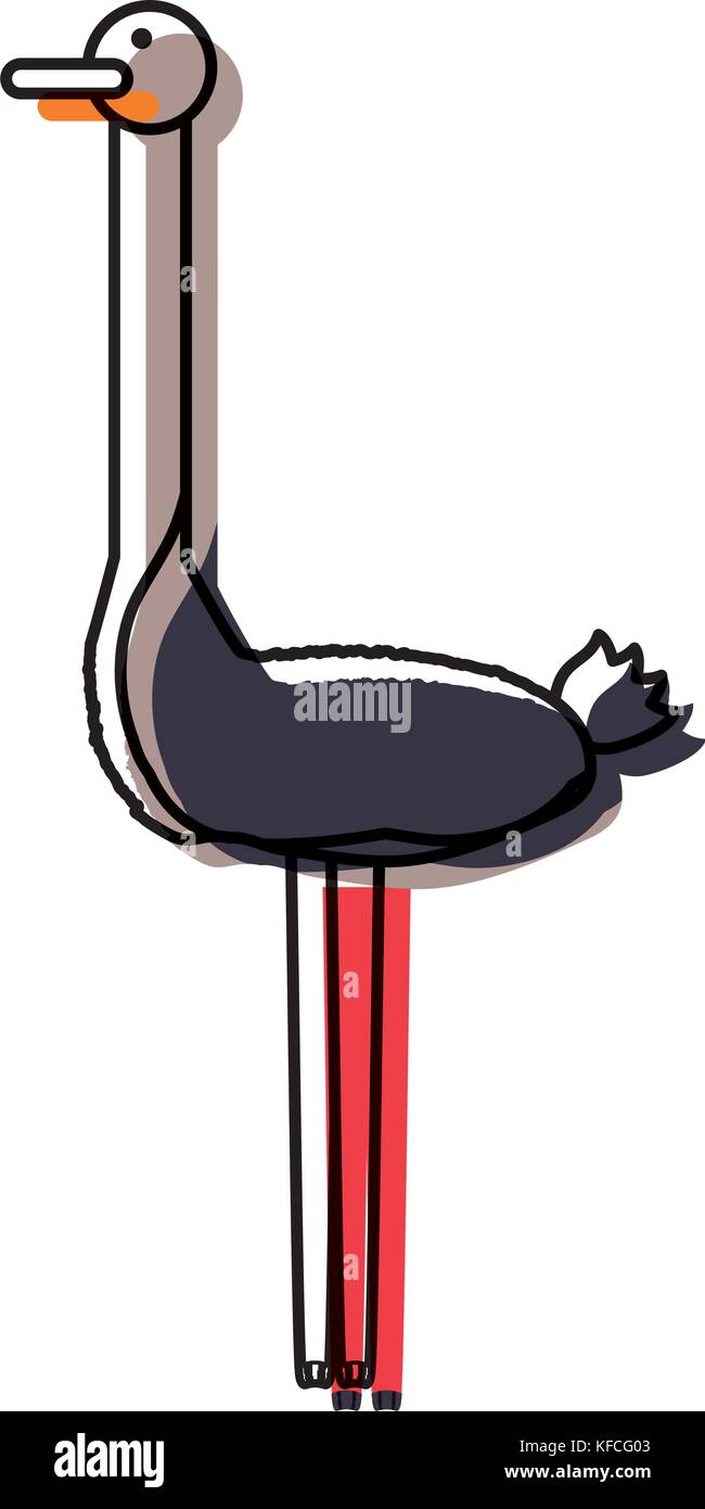 Cartoon Strauß Symbol Stock-Vektorgrafik - Alamy