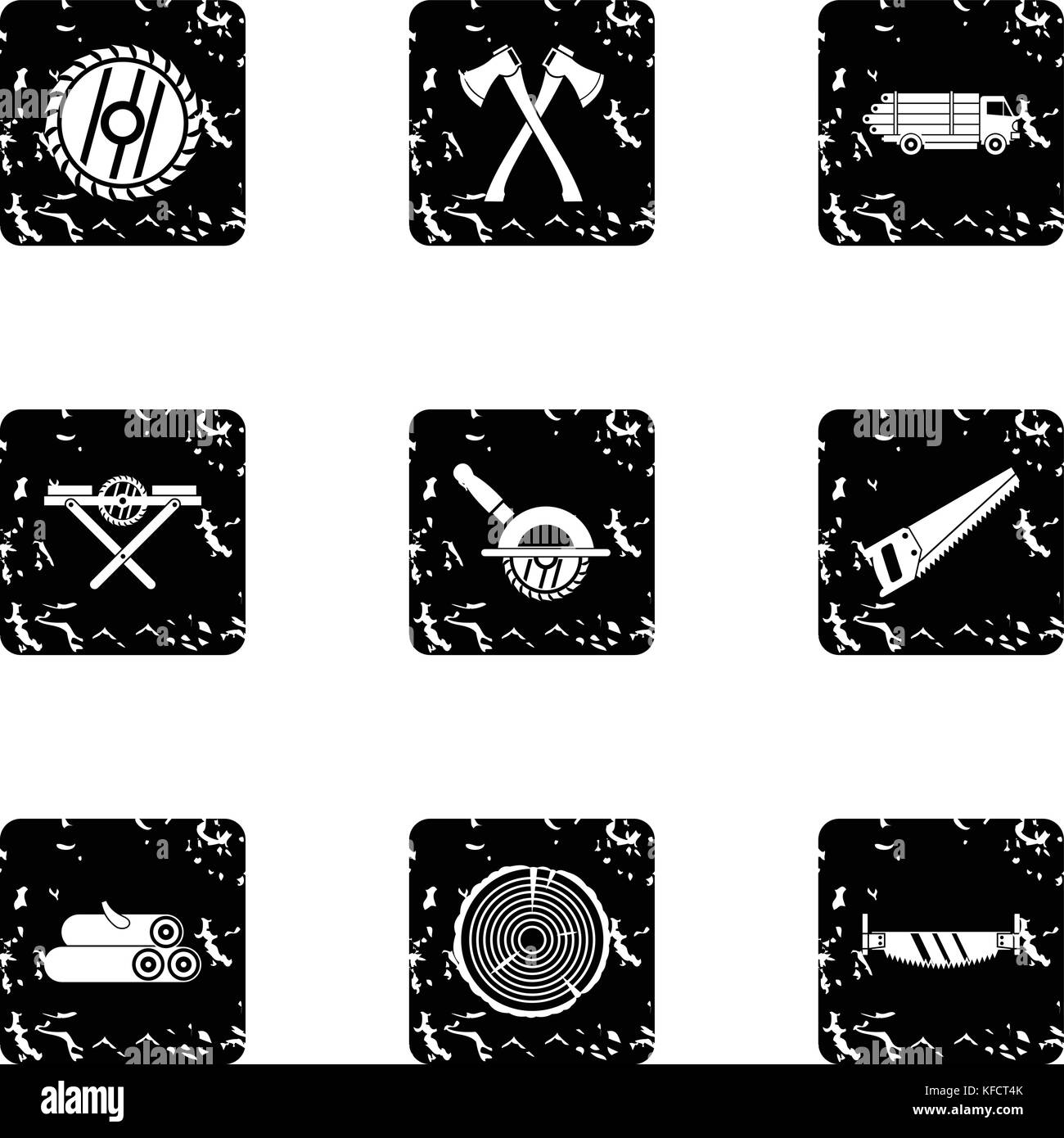 Sägen Symbole gesetzt, grunge Stil Stock-Vektorgrafik - Alamy