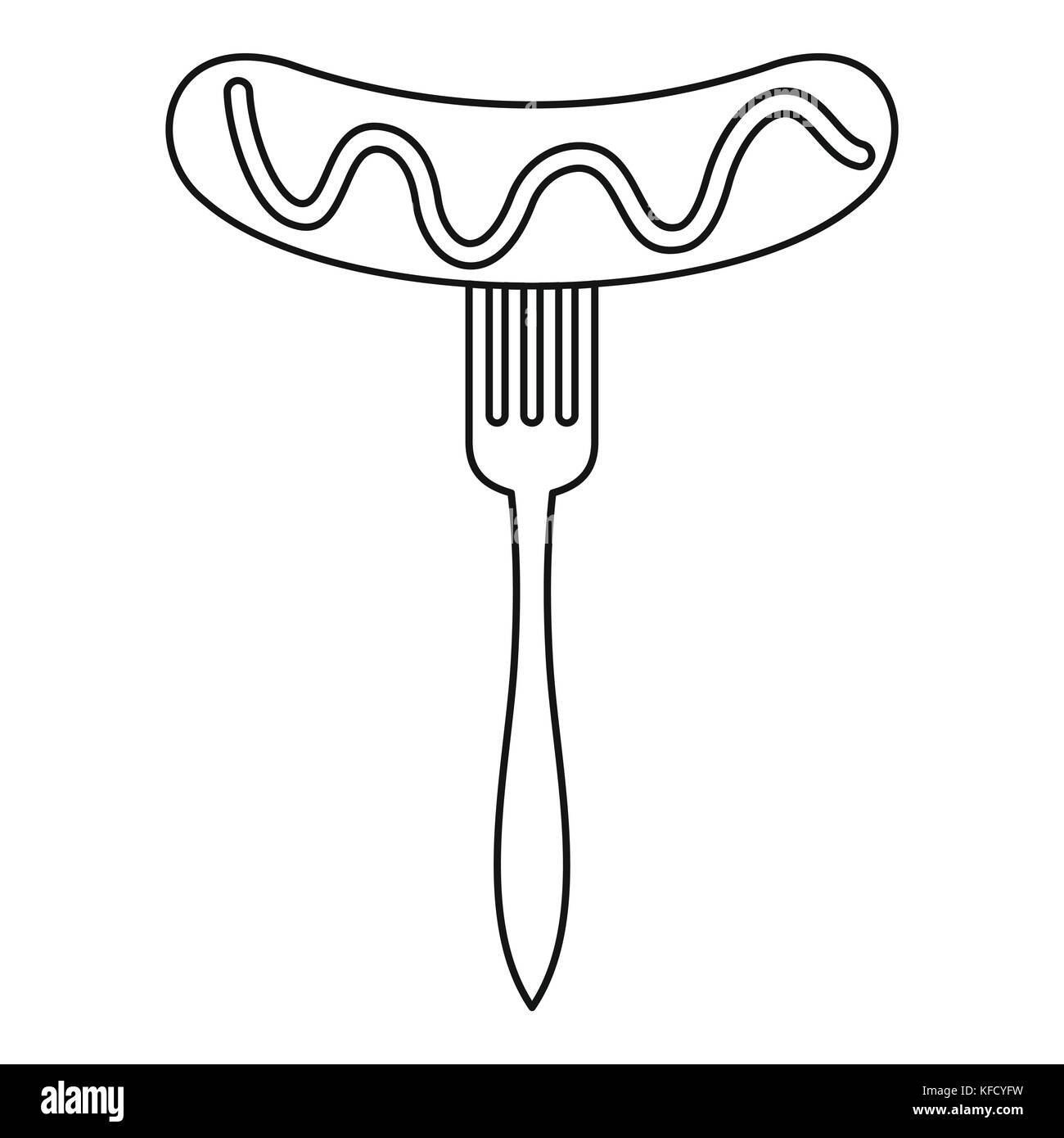 Bayerische wurst Symbol, outline Style Stock-Vektorgrafik - Alamy
