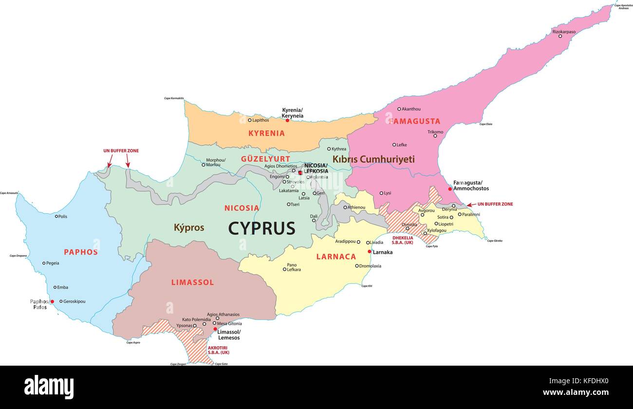 Cyprus political map capital nicosia -Fotos und -Bildmaterial in hoher ...