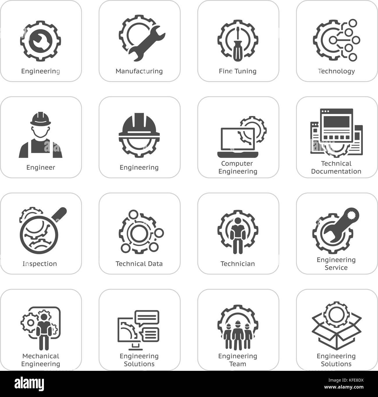 Line Engineering Symbole Stock-Vektorgrafik - Alamy