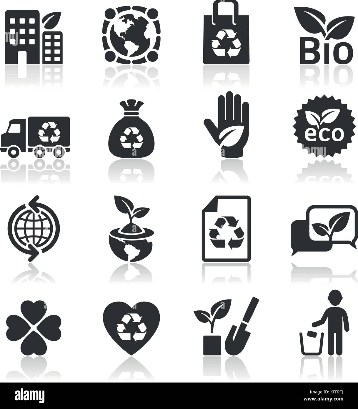 Ökologie Symbole gesetzt. Vector Illustration Stock-Vektorgrafik - Alamy