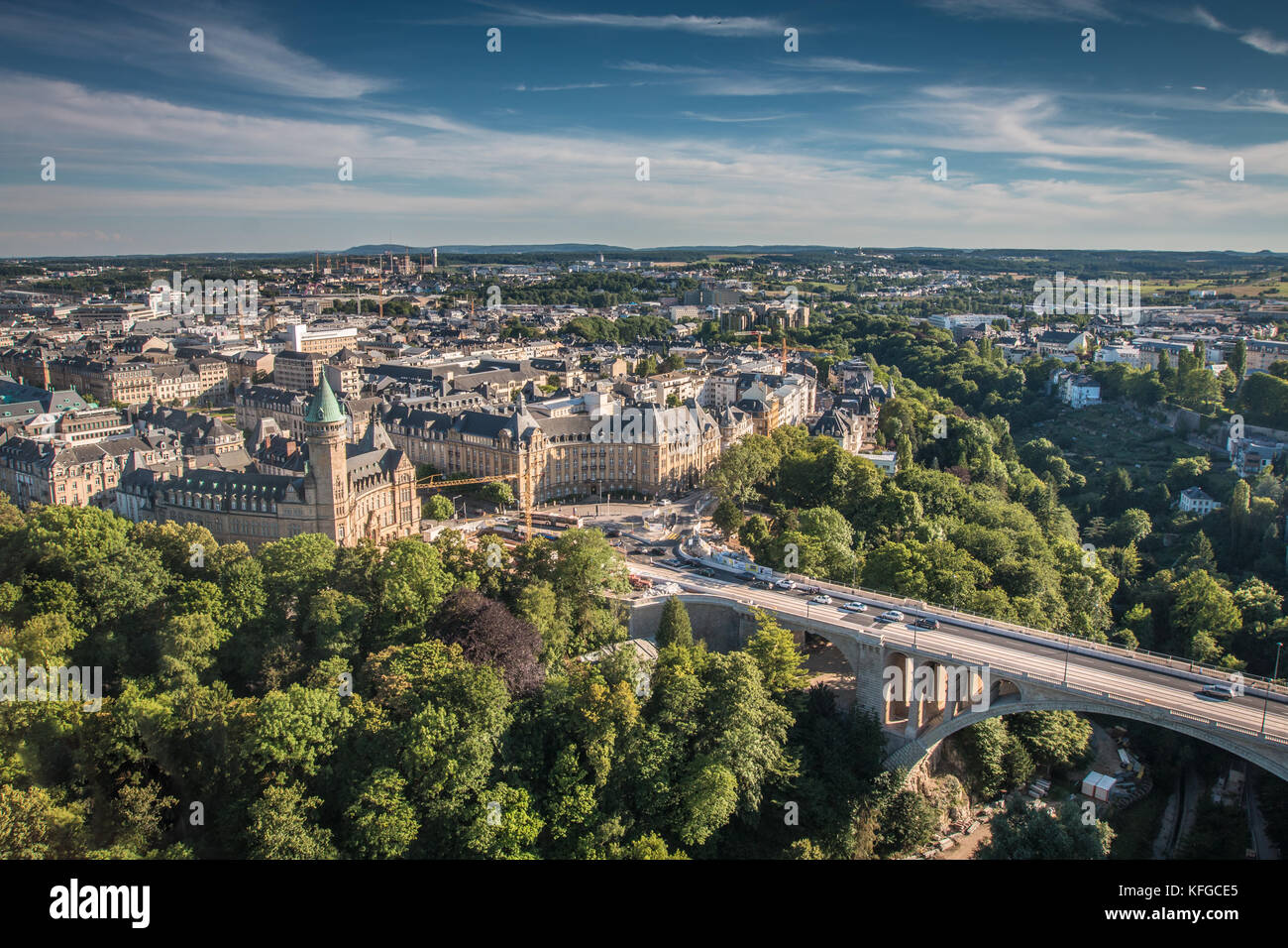 Aerial view luxembourg city luxembourg -Fotos und -Bildmaterial in ...