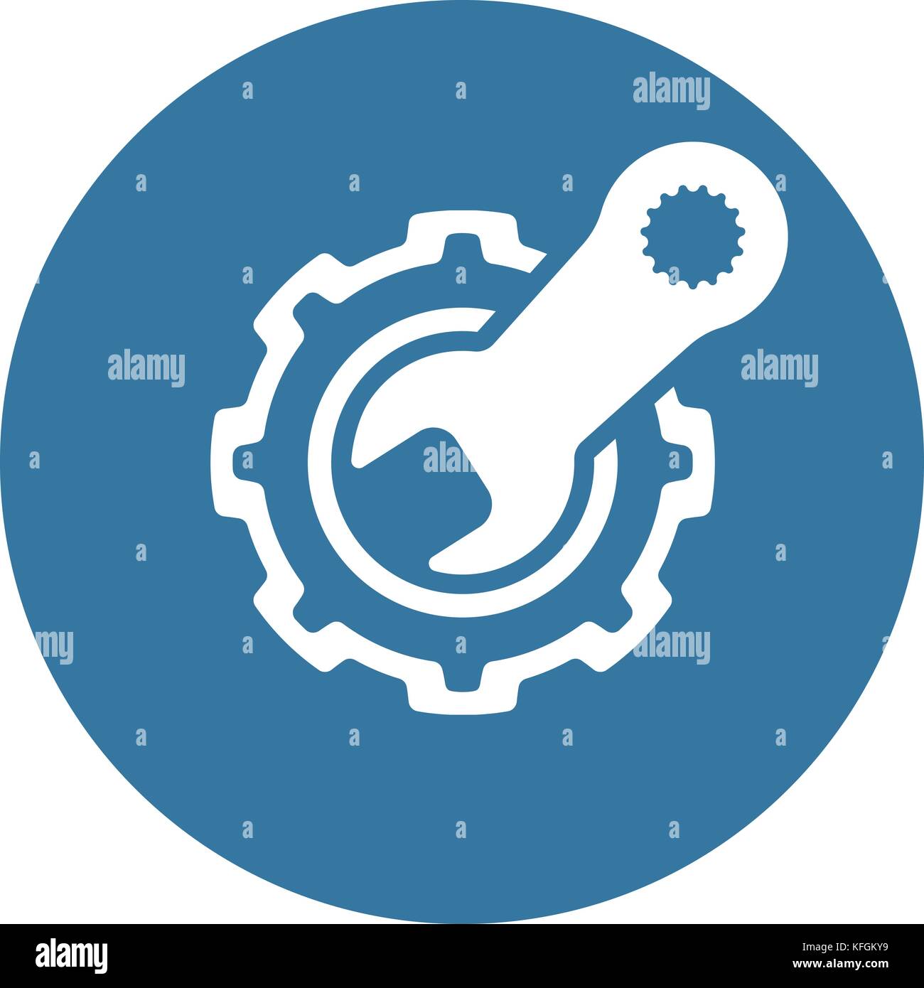 Engineering Service Symbol. Gang- und Schraubenschlüssel. Reparatur ...