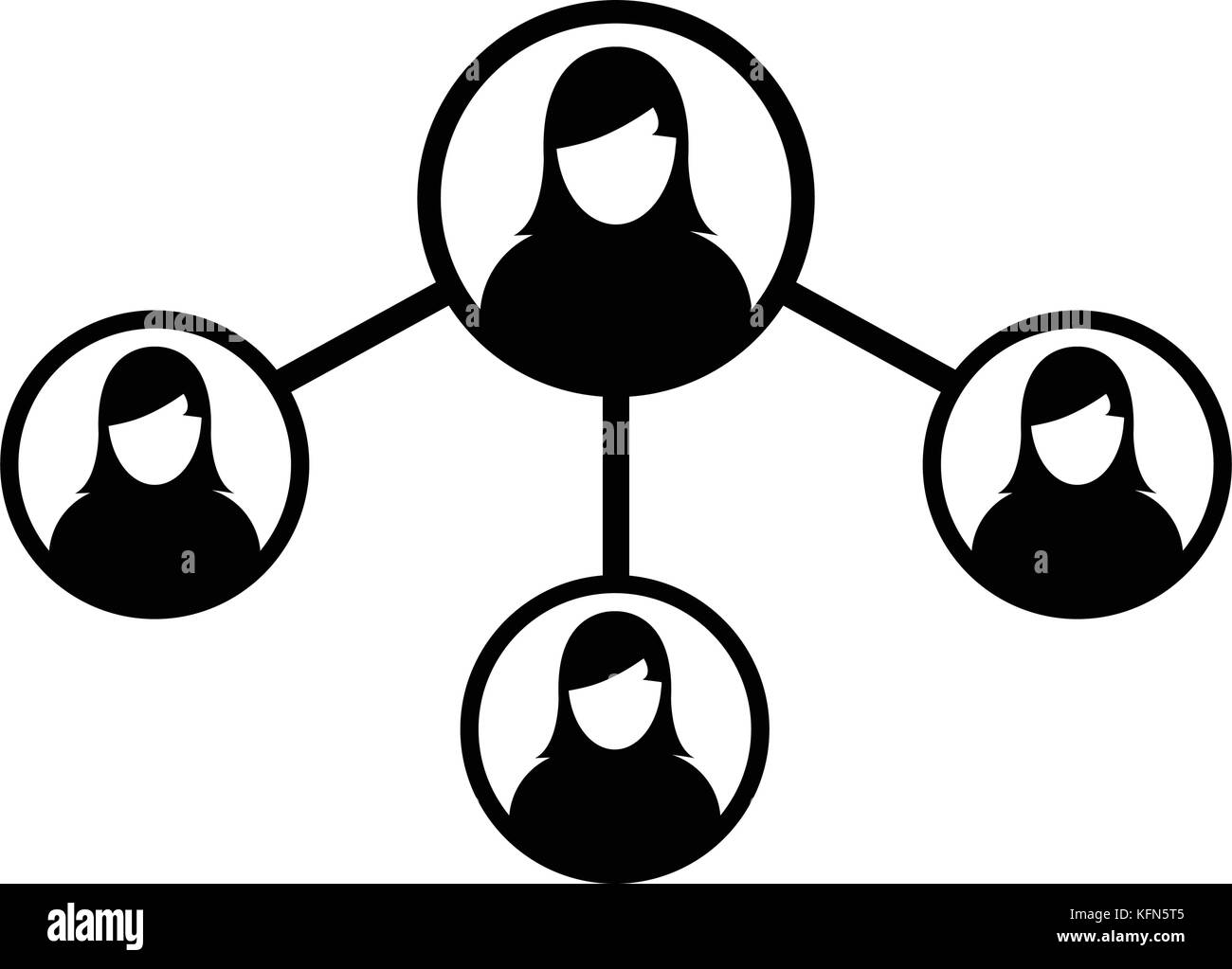 Menschen Netzwerk soziale Verbindung Symbol Vektor weibliche Person ...