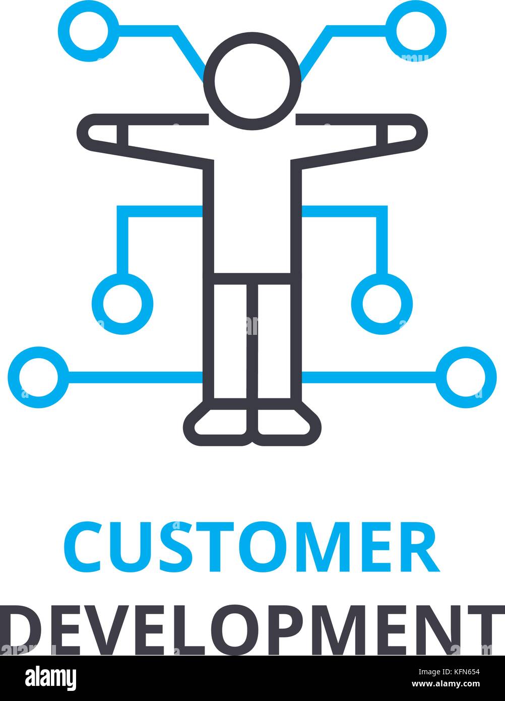 Customer Development Konzept, Gliederung Symbol, lineare Zeichen, dünne ...