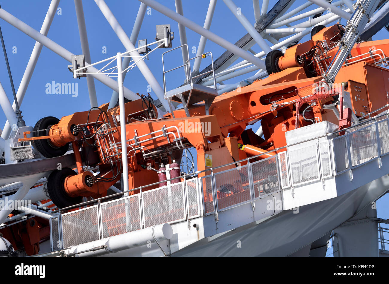 London Eye Antrieb details, London, UK. Hydromotoren mit Continental ...