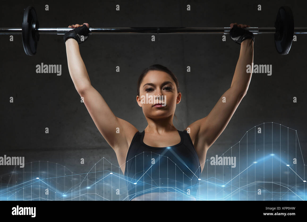 Female Bodybuilder Flexing Biceps In Stockfotos und -bilder Kaufen ...