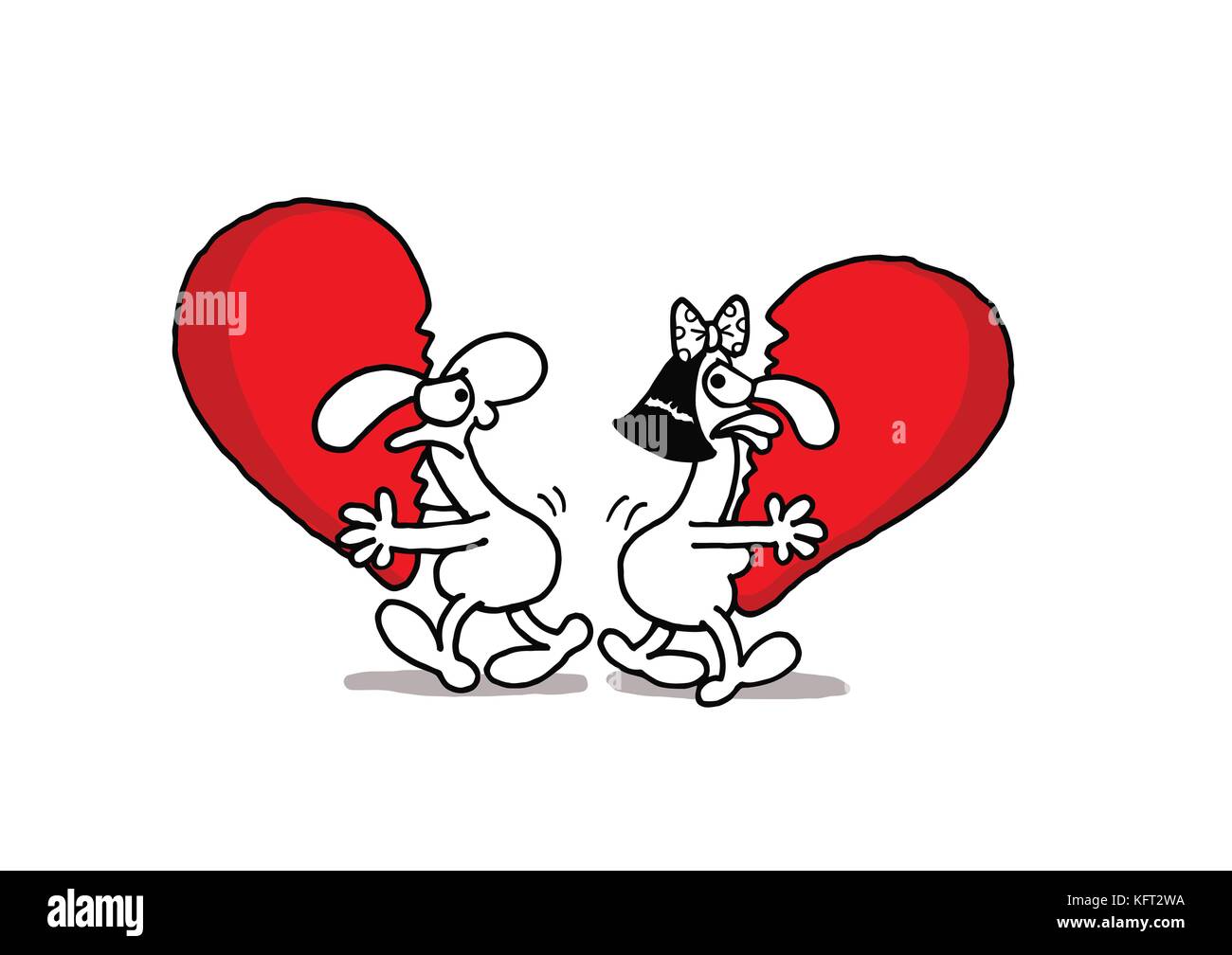 Humorvoll vektor Cartoon über Beziehung und Liebe Stock-Vektorgrafik ...