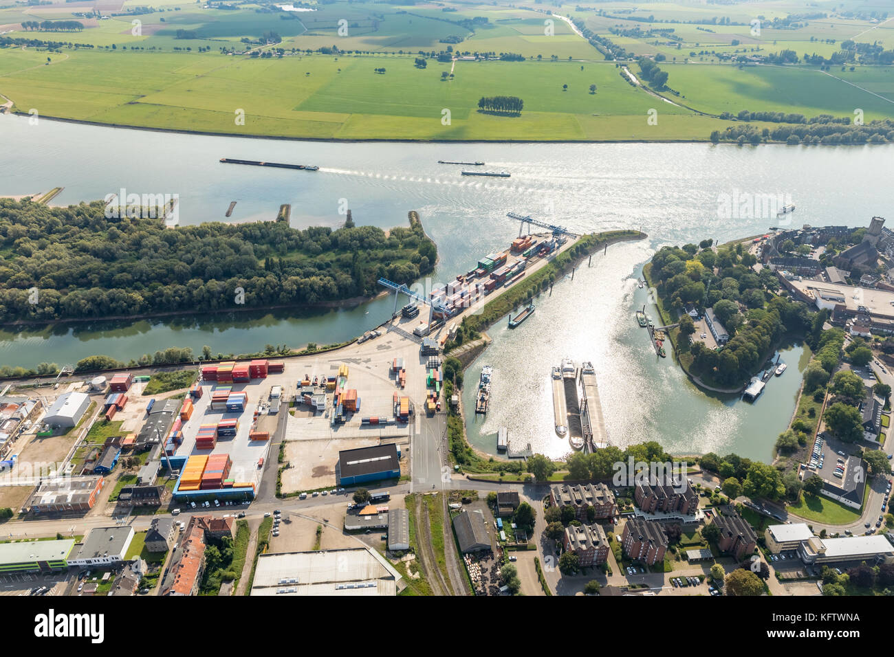 Stadthafen Emmerich, Flusshafen am Rhein, Hafen Emmerich, Niederrhein ...