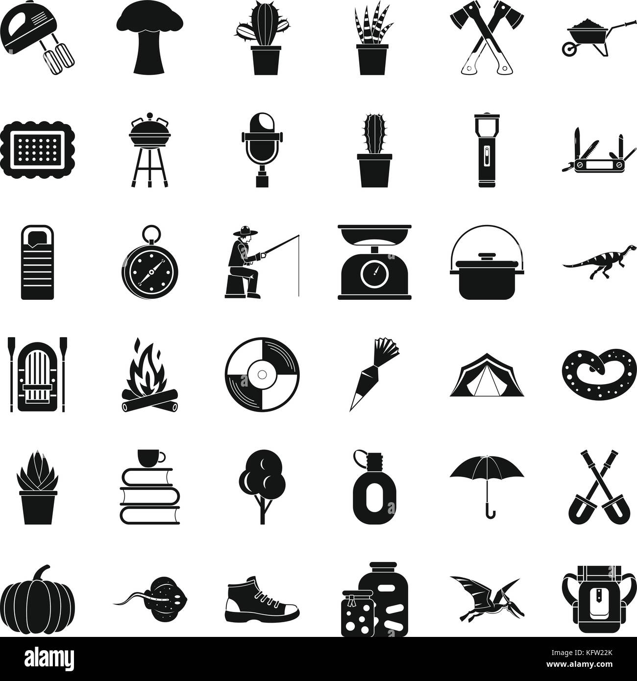 Hobby Symbole gesetzt, einfachen Stil Stock-Vektorgrafik - Alamy